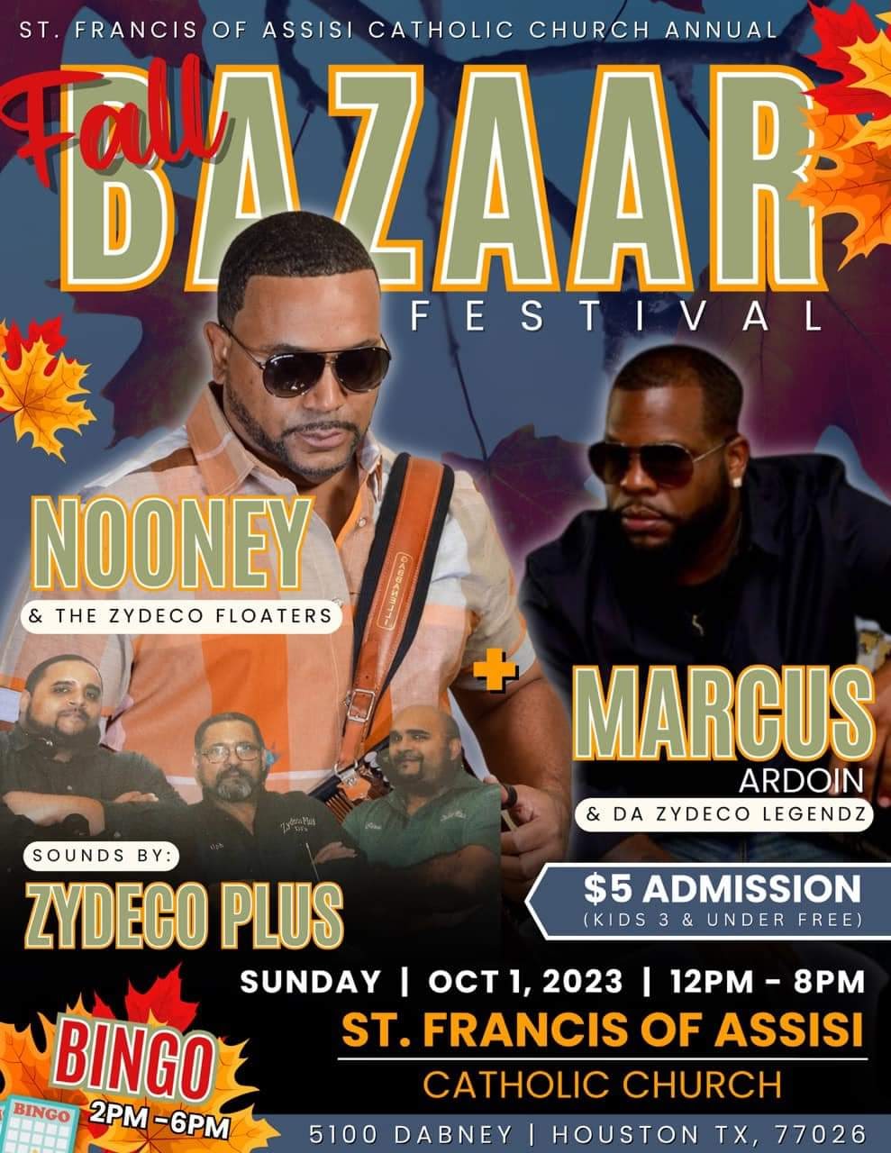 2023 St Francis of Assisi Fall Bazaar- Zydeco Events