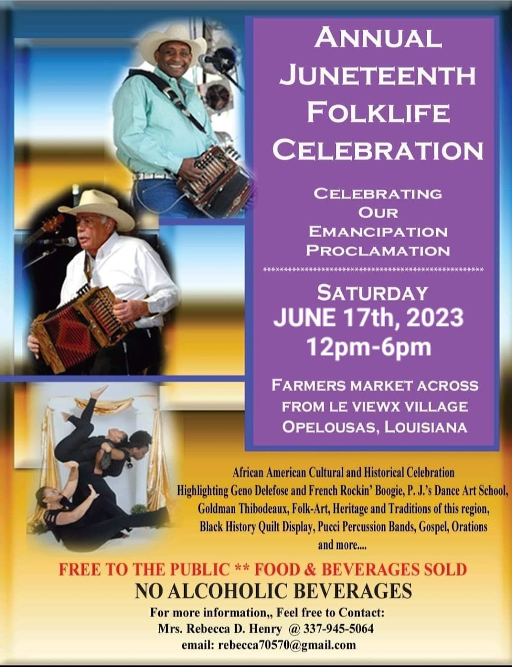 2023 Opelousas Annual Juneteenth Folklife Celebration- Zydeco Events