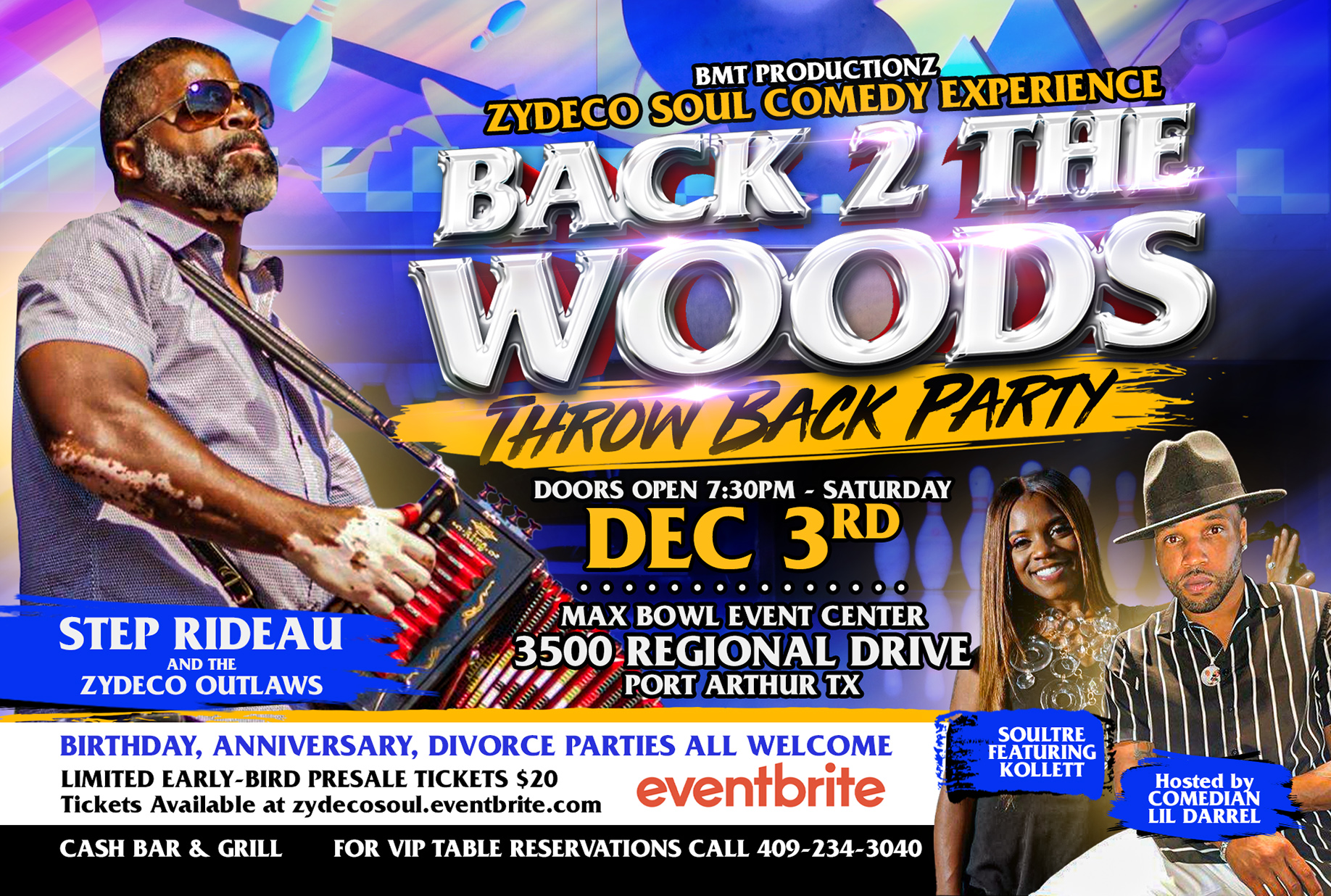 Zydeco Soul Comedy Experience Back 2 The Woods Throwback Party- Zydeco ...